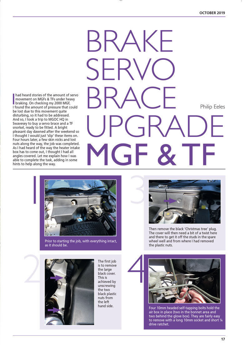 BRAKE SERVO BRACE UPGRADE | The MG Owners' Club