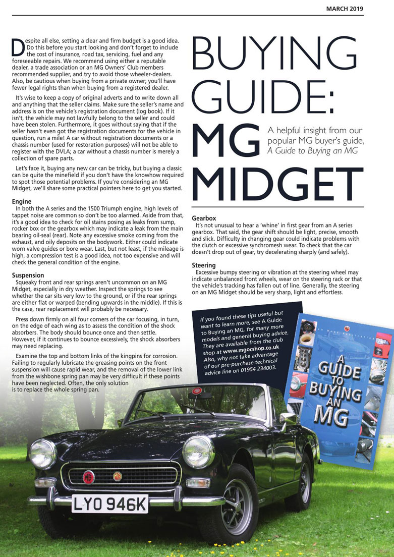 BUYING GUIDE : MG MIDGET | The MG Owners' Club